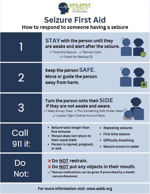 Seizure First Aid – Epilepsy Agency of the Big Bend (EABB)
